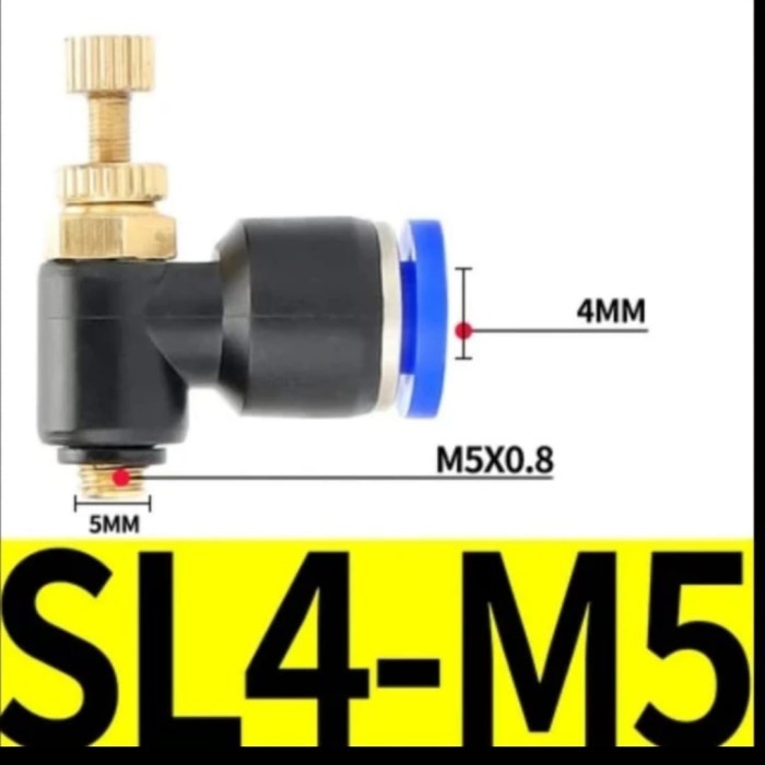 Jual Fitting pneumatic Flow Speed Control Valve Controller M5-4mm 1/8 ...