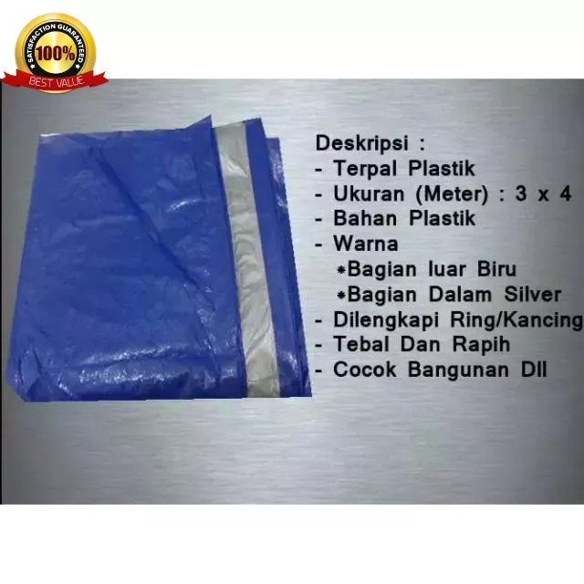Jual (3x4) Naga Mas A3 Terpal Plastik Biru Silver | Shopee Indonesia