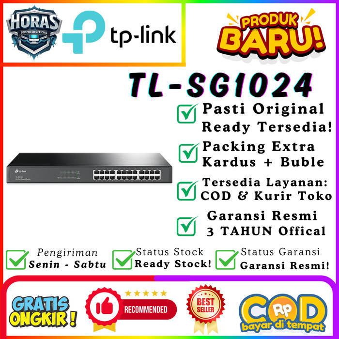 Jual TP-Link TL-SG1024 24 Port Full Gigabit Easy Smart Unmanaged Switch ...