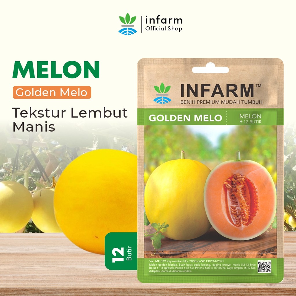 Jual INFARM - Benih Bibit Biji Buah Melon Golden Melo Buah Melon Manis ...