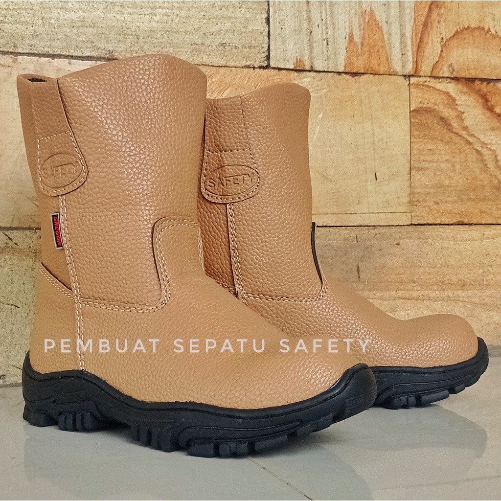 Jual A3 Sepatu Safety Septi Boot Kulit Jeruk Imitasi Murah ujung besi ...