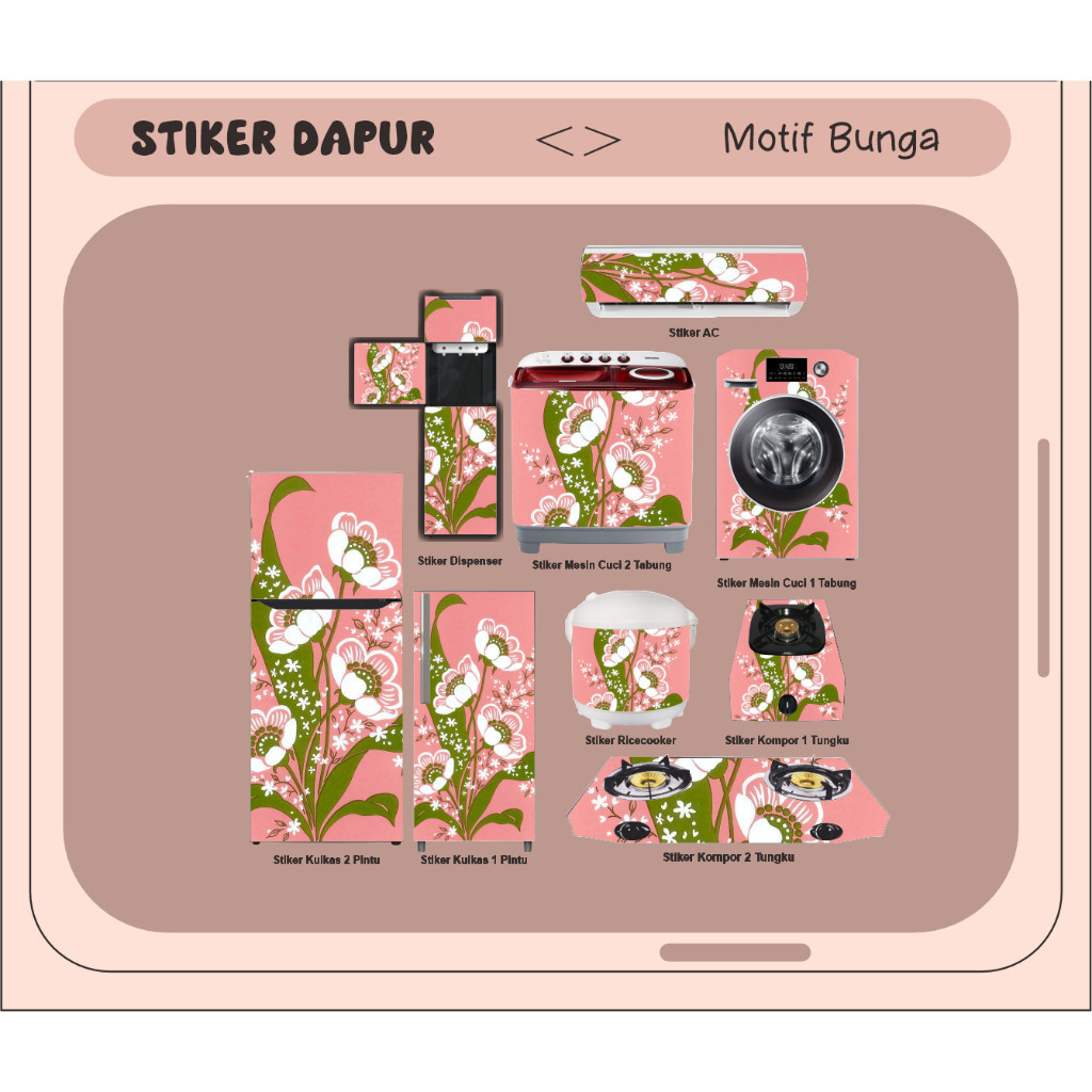 Jual Stiker Sticker Kulkas, Kompor, AC Mesin Cuci, Dispenser Motif ...