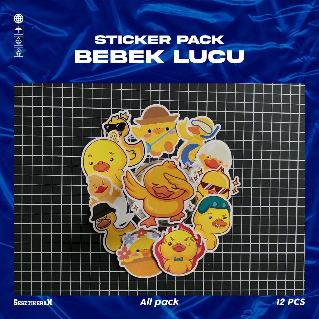 Jual Sesetikeran Stiker Pack Bebek Lucu Untuk Koper Laptop Skateboard ...