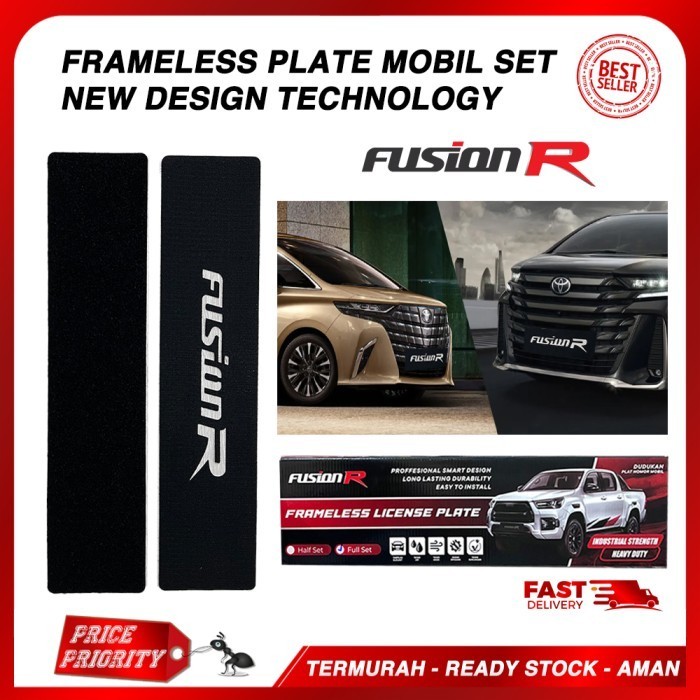 Jual FUSION R Frameless Plate Mobil Clean Look Tatakan Dudukan Frame ...