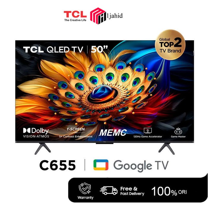 Jual TCL 50C655 QLED PRO 4K UHD Smart Google TV w/ ONKYO 2.1CH 50 Inch ...