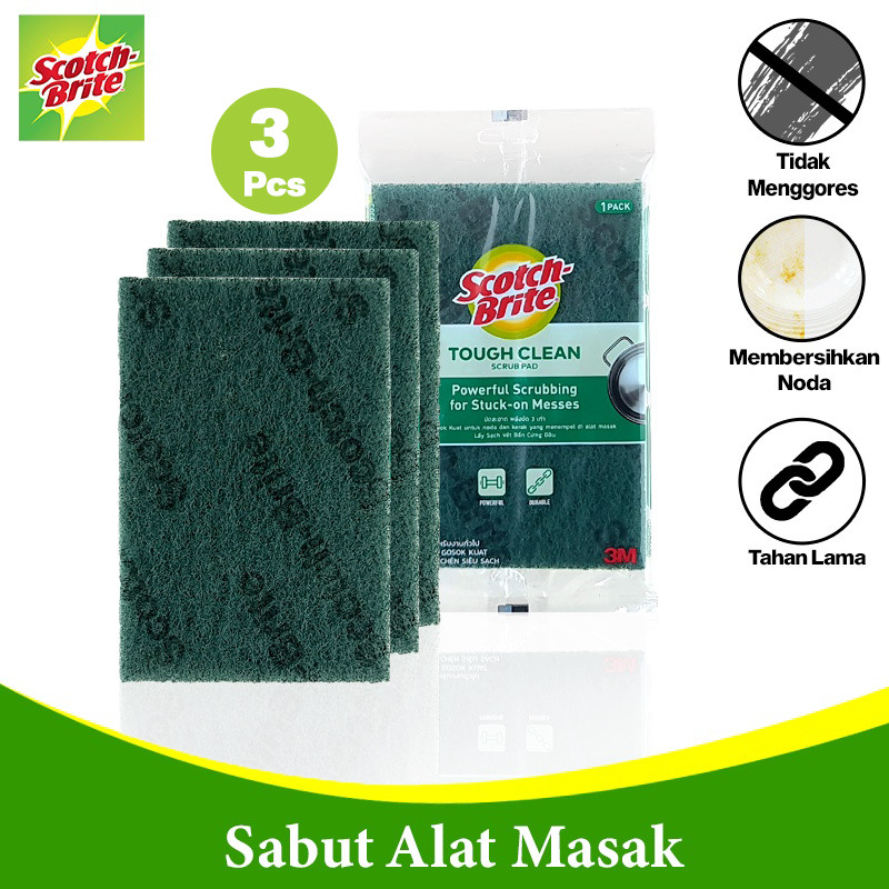 Jual 3M Scotch-Brite Sabut Untuk Alat Masak Cuci Piring Bebas Bakteri ...