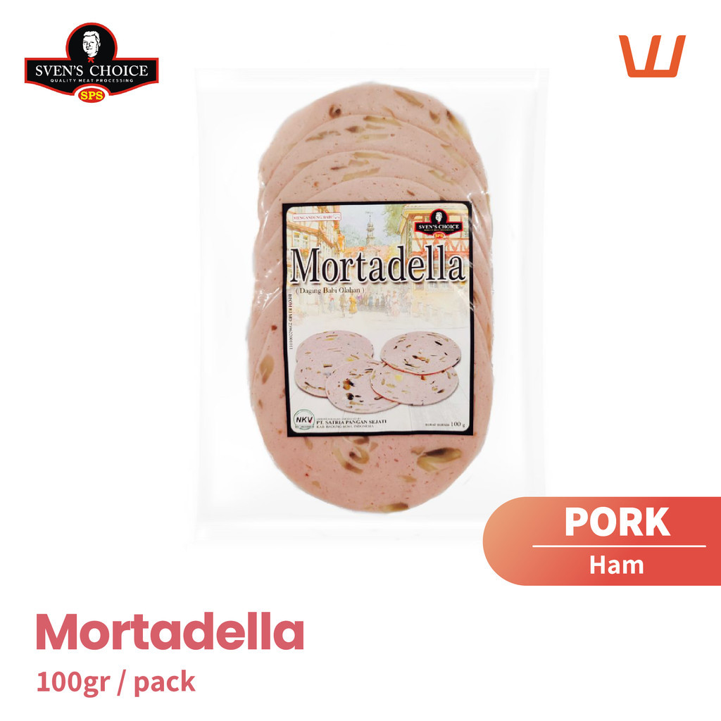 Jual Mortadella Mushroom Pork Ham Babi Sven's Choice 100gr | Shopee ...