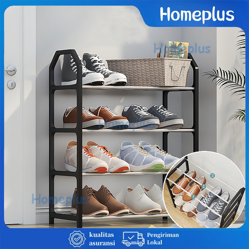 Jual Rak Sepatu 4 Susun / Rak Sandal Serbaguna / Bahan Plastik Steel ...