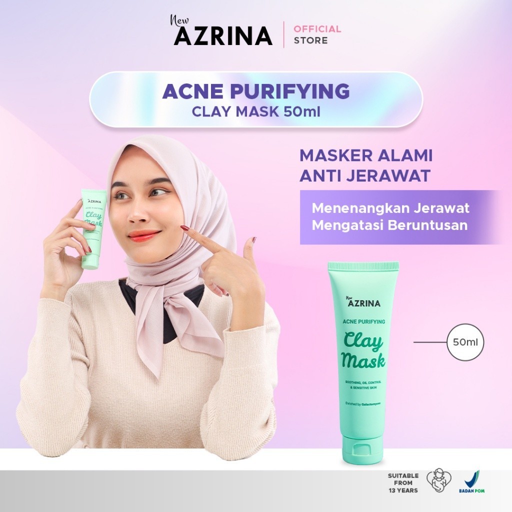 Jual Azrina Acne Purifying Clay Mask - Masker Wajah Wanita Mengobati ...