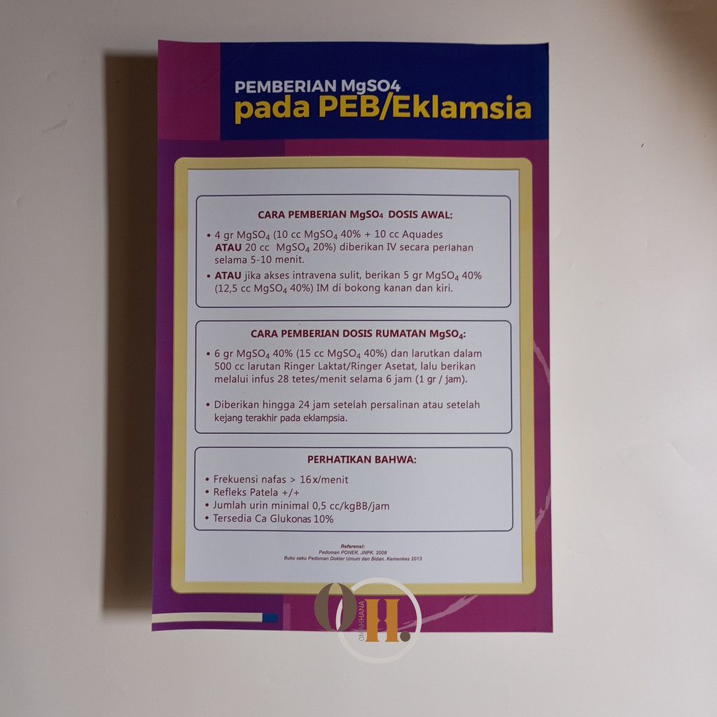 Jual Poster kebidanan - Poster pemberian MgSO4 pada PEB/Eklamsia | Shopee Indonesia