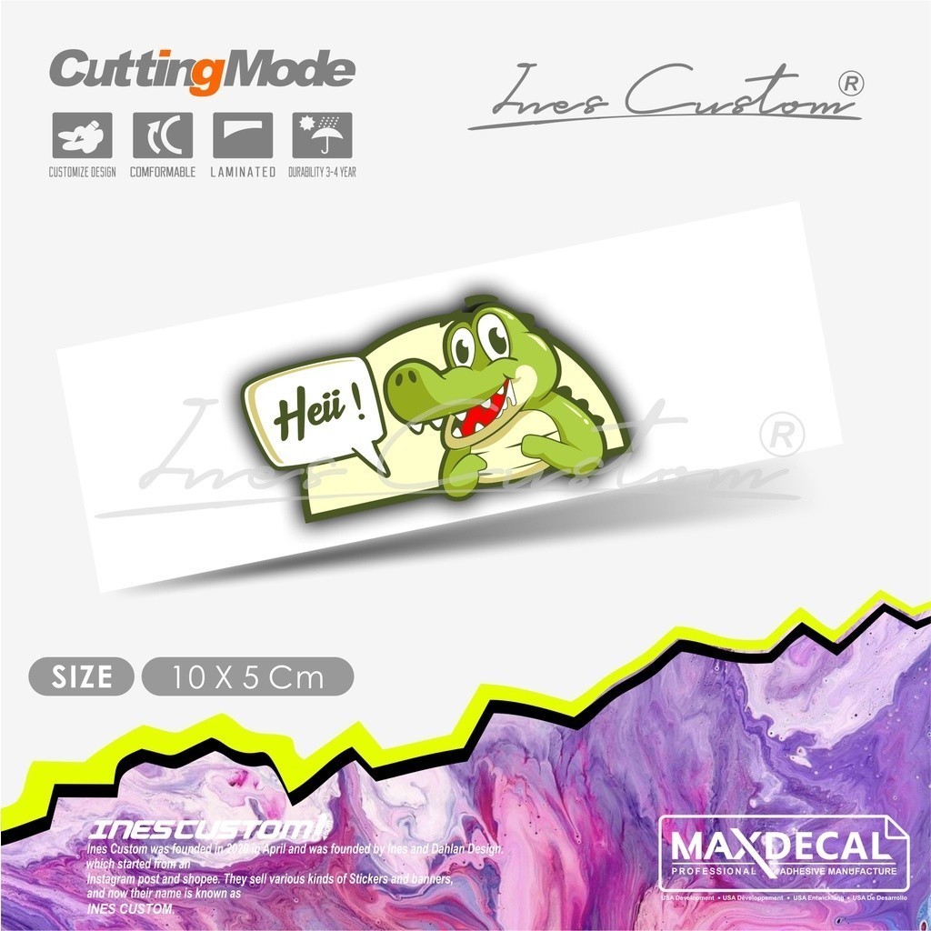 Jual STIKER VARIASI MOTOR/MOBIL STIKER LUCU BUAYA DARAT | Shopee Indonesia