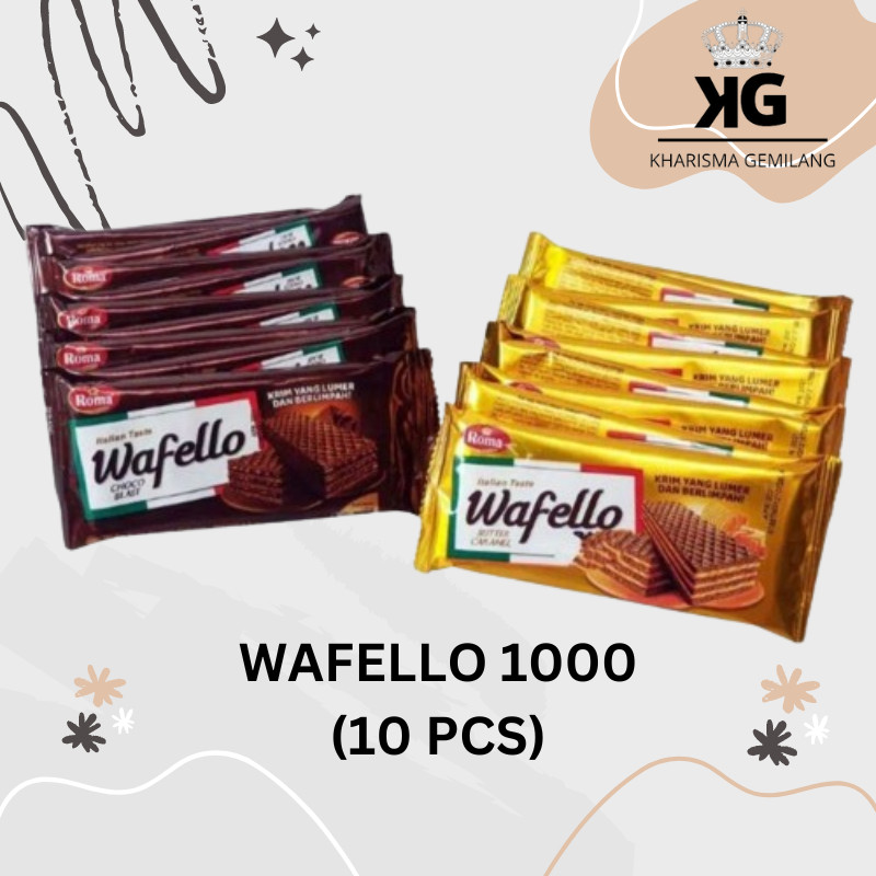 Jual KG - ROMA WAFELLO 17 Gram (Isi 10 sachet) 1000 Snack Biskuit ...