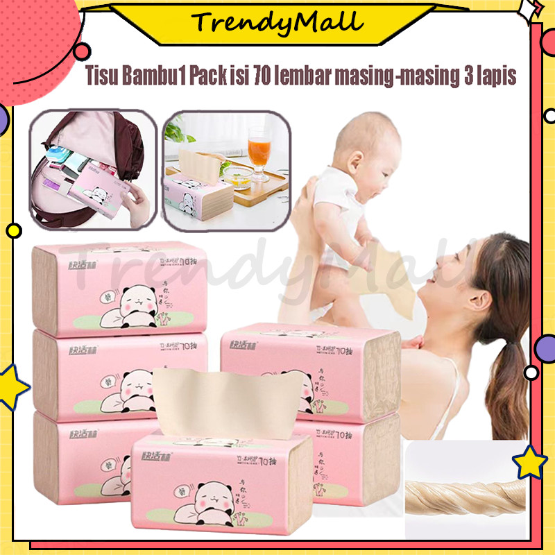 Jual Tissue Mini Travel Bambu Eco Friendly/Tisu Travel Bambu 70 Lembar ...