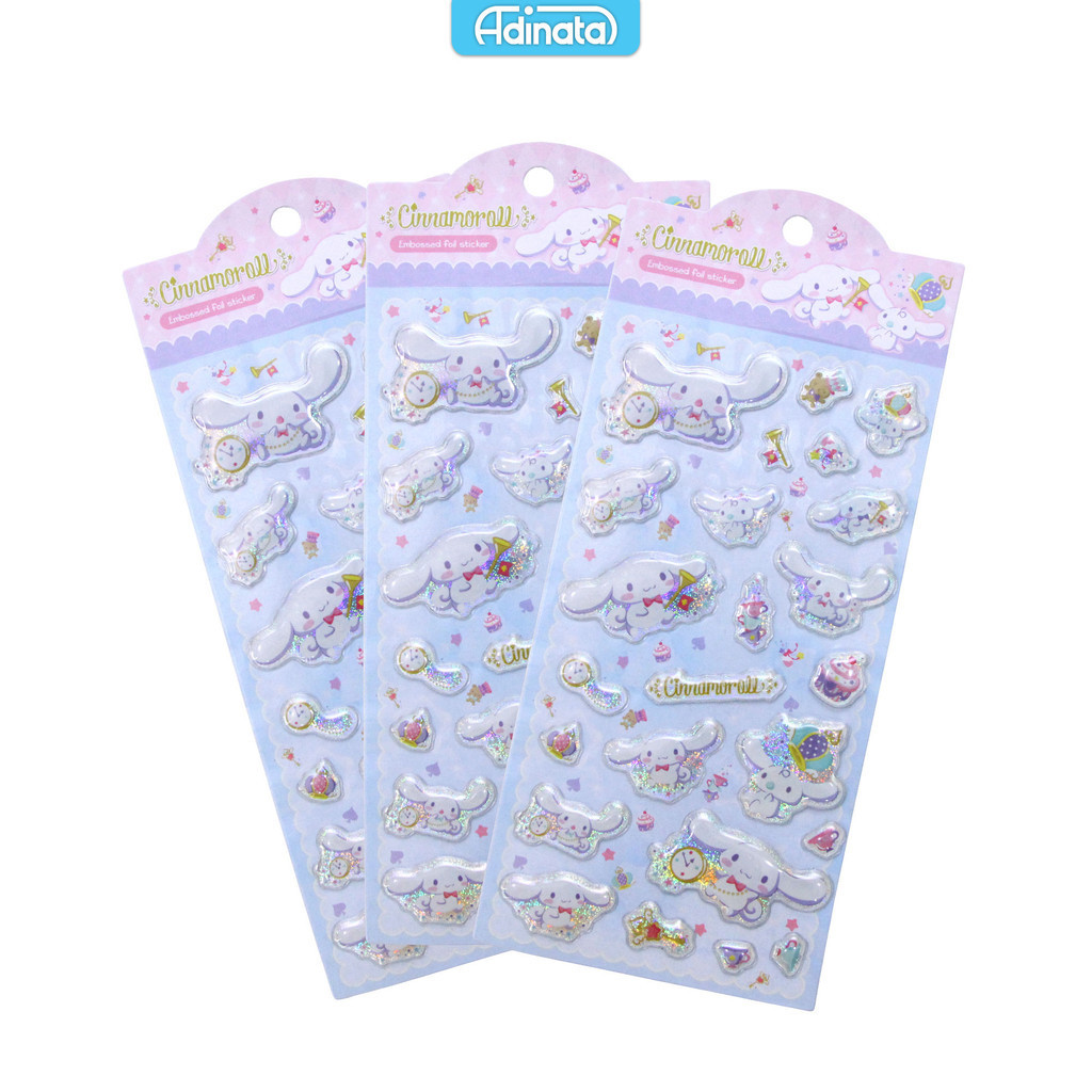 Jual Cinnamoroll Embossed Foil Stickers 2417-6133 / Sticker - Adinata ...