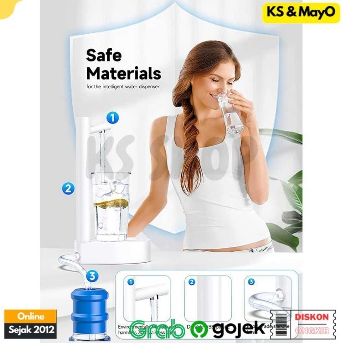 Jual Pompa Meja Air Galon Elektrik Desktop 7 Level Air 100 -700 ml 800 mAh | Shopee Indonesia