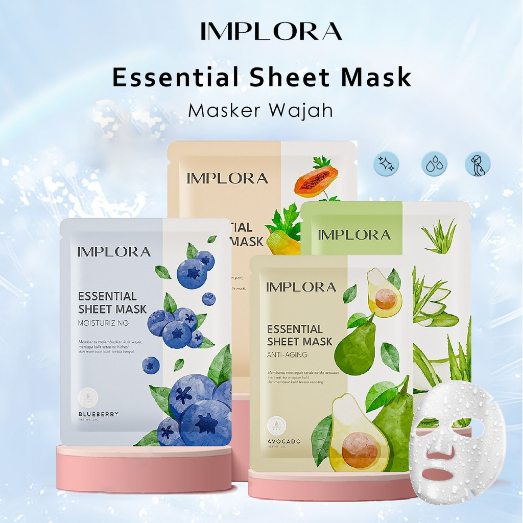 Jual Implora Essential Sheet Mask Maker Wajah Tipis Menghidrasi Kulit ...