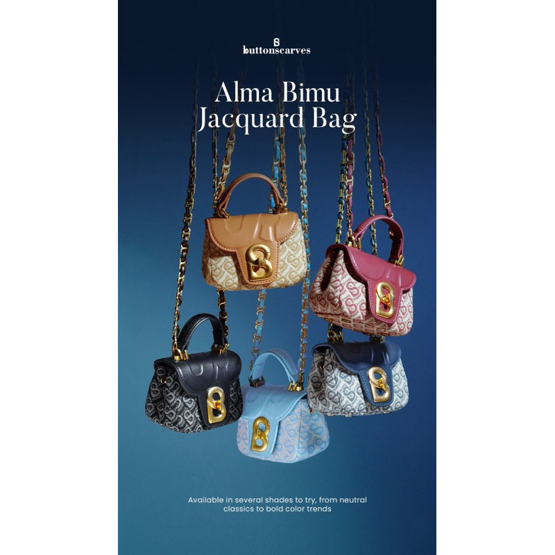 Jual Alma Bimu Jacquard Bag Small Micro Totebag Black Dawn Redwood ...