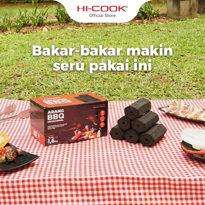 Jual Hi-Cook Arang Briket BBQ Hexagonal Quality 1 Box Berat 1,6 Kg | Shopee Indonesia