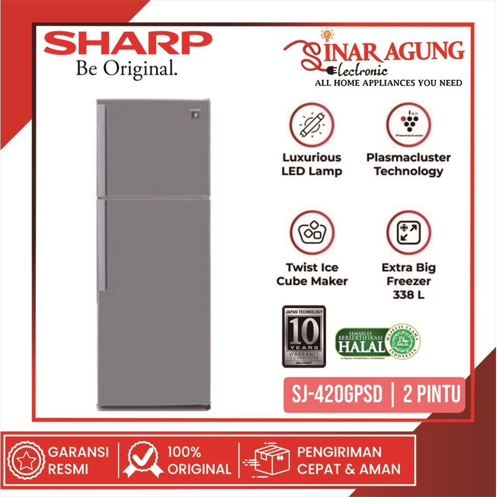 Jual SHARP SJ420GPSD / SJ-420GPSD KULKAS 2 PINTU - 96 L GARANSI RESMI ...