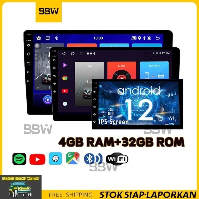 Jual Head Unit Android Kenzu RAM 4+32 GB Car Radio Bluetooth Wifi 7/9/10 Inch Android 12 Radio ...