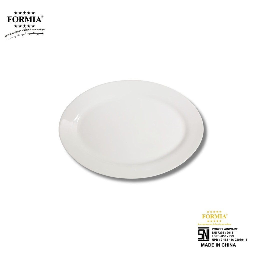 Jual Formia Piring Oval Platter 14 Inci White Body / pc | Shopee Indonesia