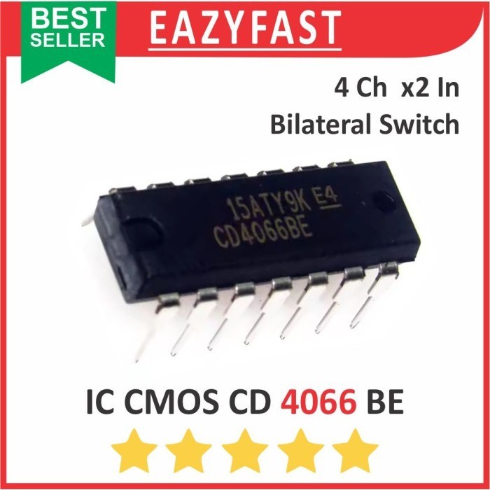 Jual IC CMOS CD 4066 BE DIP 2x 4 Ch Channel 4Ch Bilateral Switch Relay NO NC CD4066BE CD4066 ...