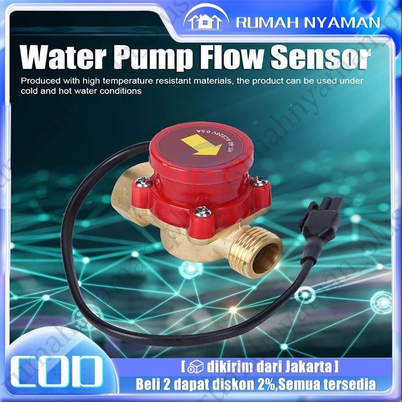 Jual Pompa Otomatis Booster Dorong / Saklar Aliran Air merk Flow Switch 1” x 3/4” atau 1” x 1/2 ...