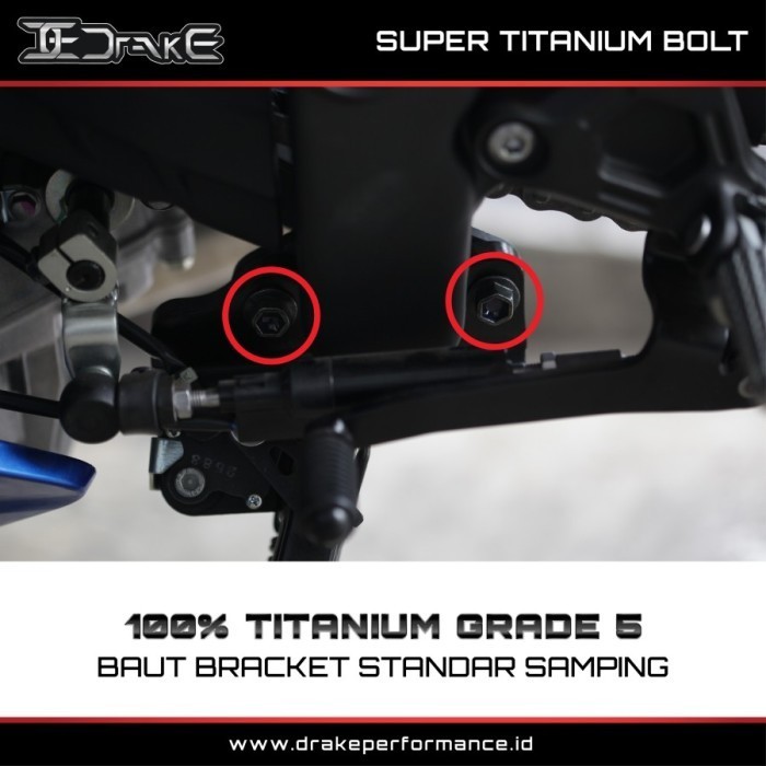 Jual Drake Baut Titanium Bracket Standar Samping ZX25RR ZX 25RR ZX25R ...