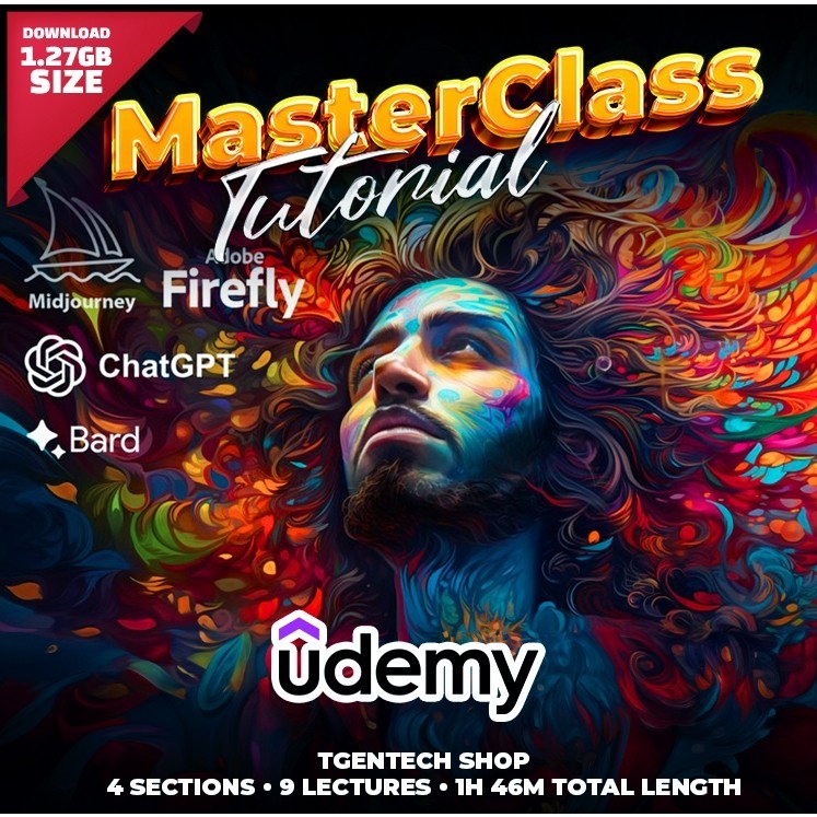 Jual beli 2 bonus 1 Udemy - AI Powered Graphic Design – Midjourney, Firefly, GPT, Bard By Khalil ...