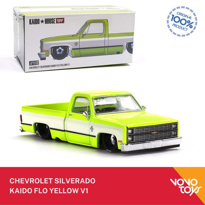Jual MiniGT KHMG112 Chevrolet Silverado Kaido Works Flo Yellow V1 Mini ...