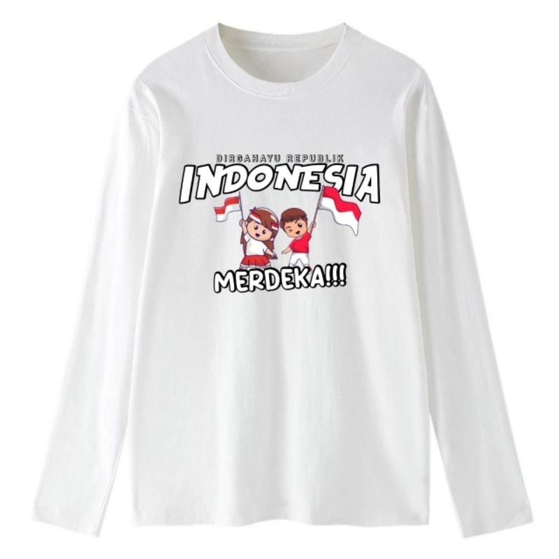 Jual Atasan Kaos Lengan panjang DEWASA Spesial PUTIH EDISI HUT RI KE-78/baju kaos AGUSTUS 2024 ...