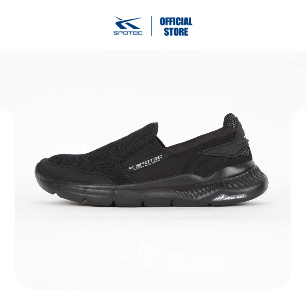 Jual Spotec Walking Lexi Sepatu Slip On Pria Wanita - Hitam Hitam ...