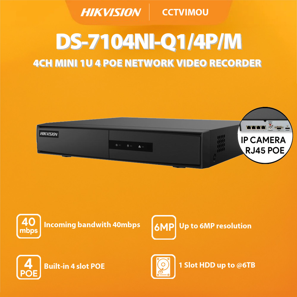 Jual HIKVISION DS-7104NI-Q1/4P/M NVR POE 4CH MINI 1U | Shopee Indonesia