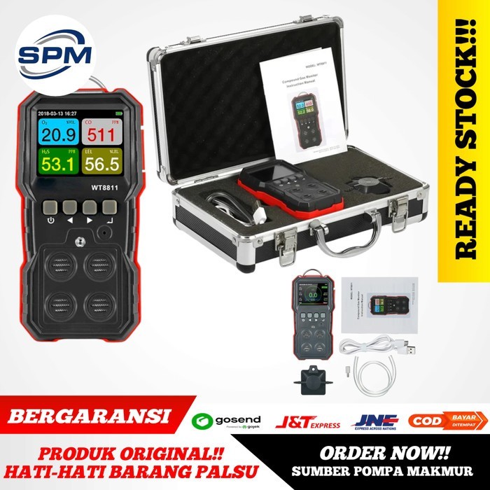 Jual Multi Gas Detector 4 in 1 H2S CO O2 EX/LEL Gas Sensor Meter Detektor | Shopee Indonesia