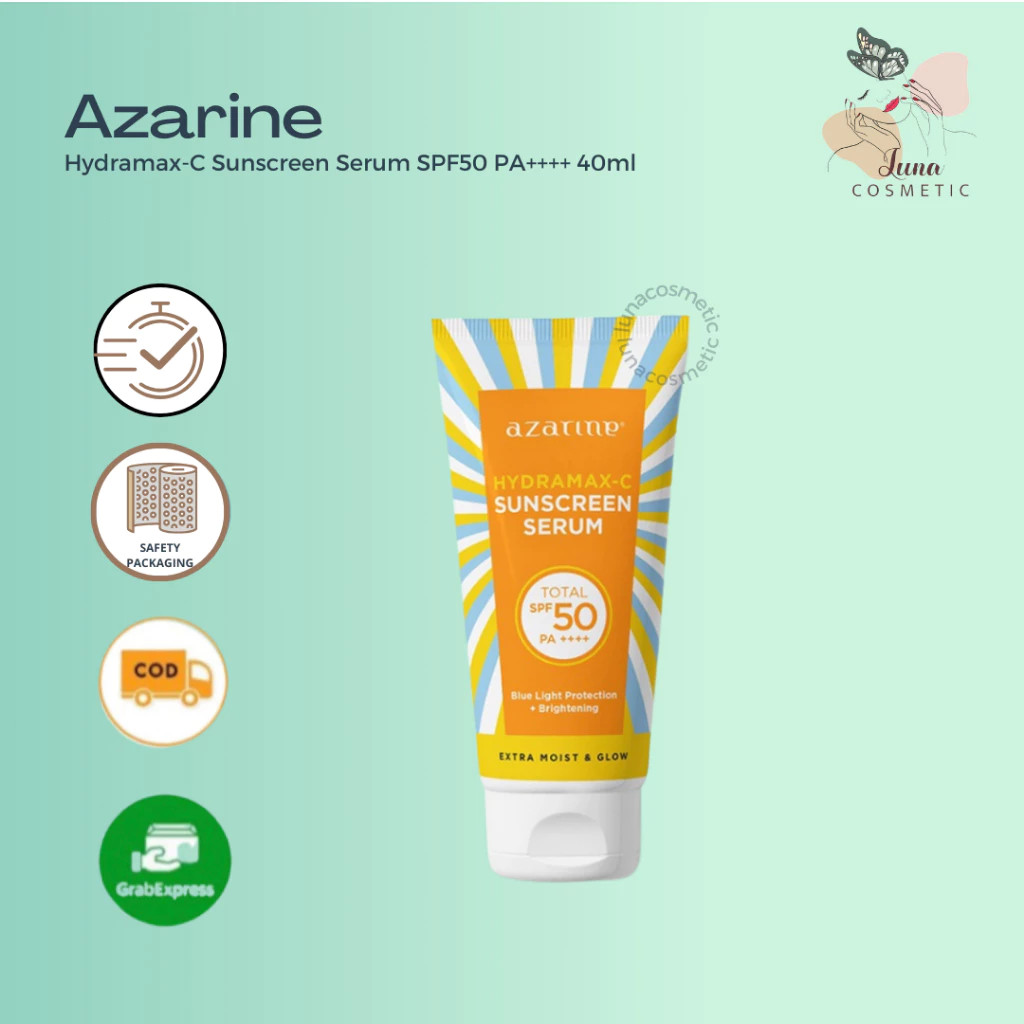 Jual Azarine Hydramax-C Sunscreen Serum SPF50 PA++++ 40ml | Shopee ...