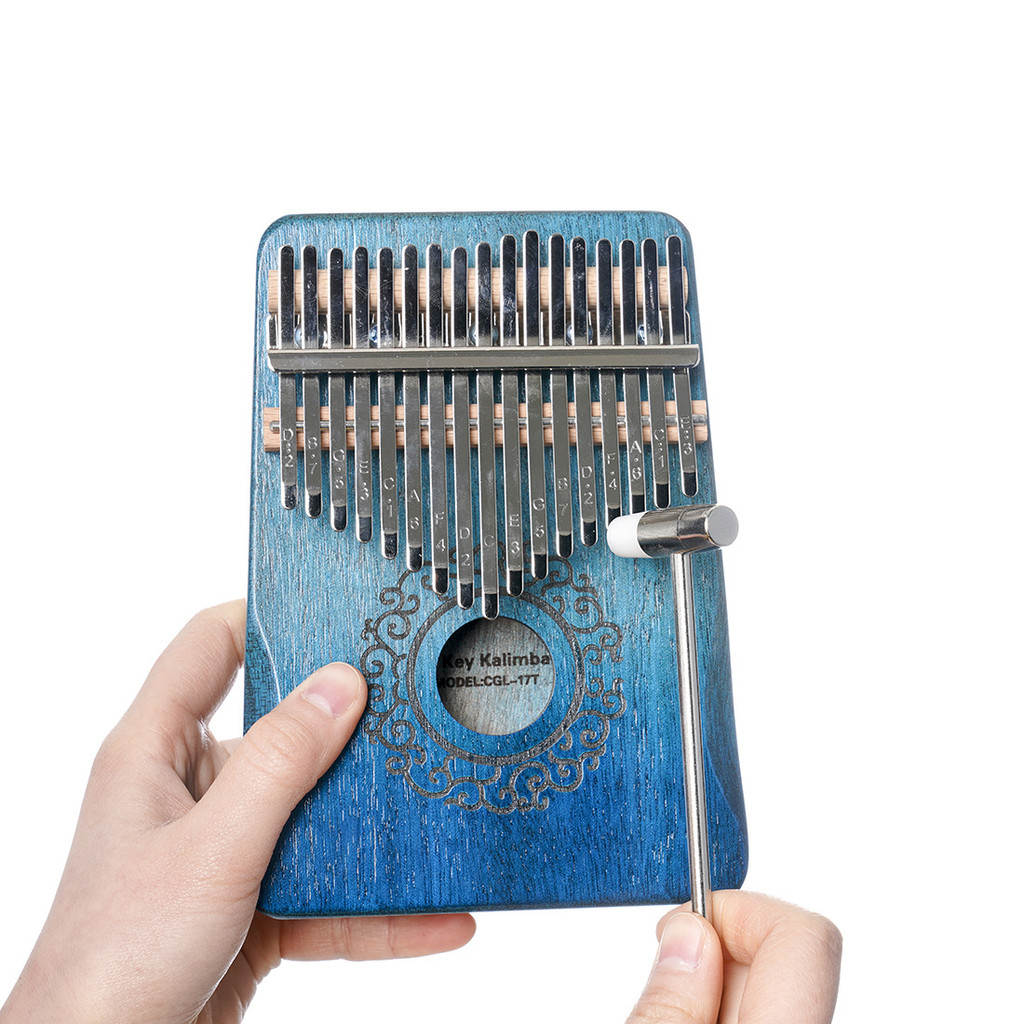 Jual Kalimba 17 Key Thumb Piano Protable Wood Mahogany Keyboard Musical ...
