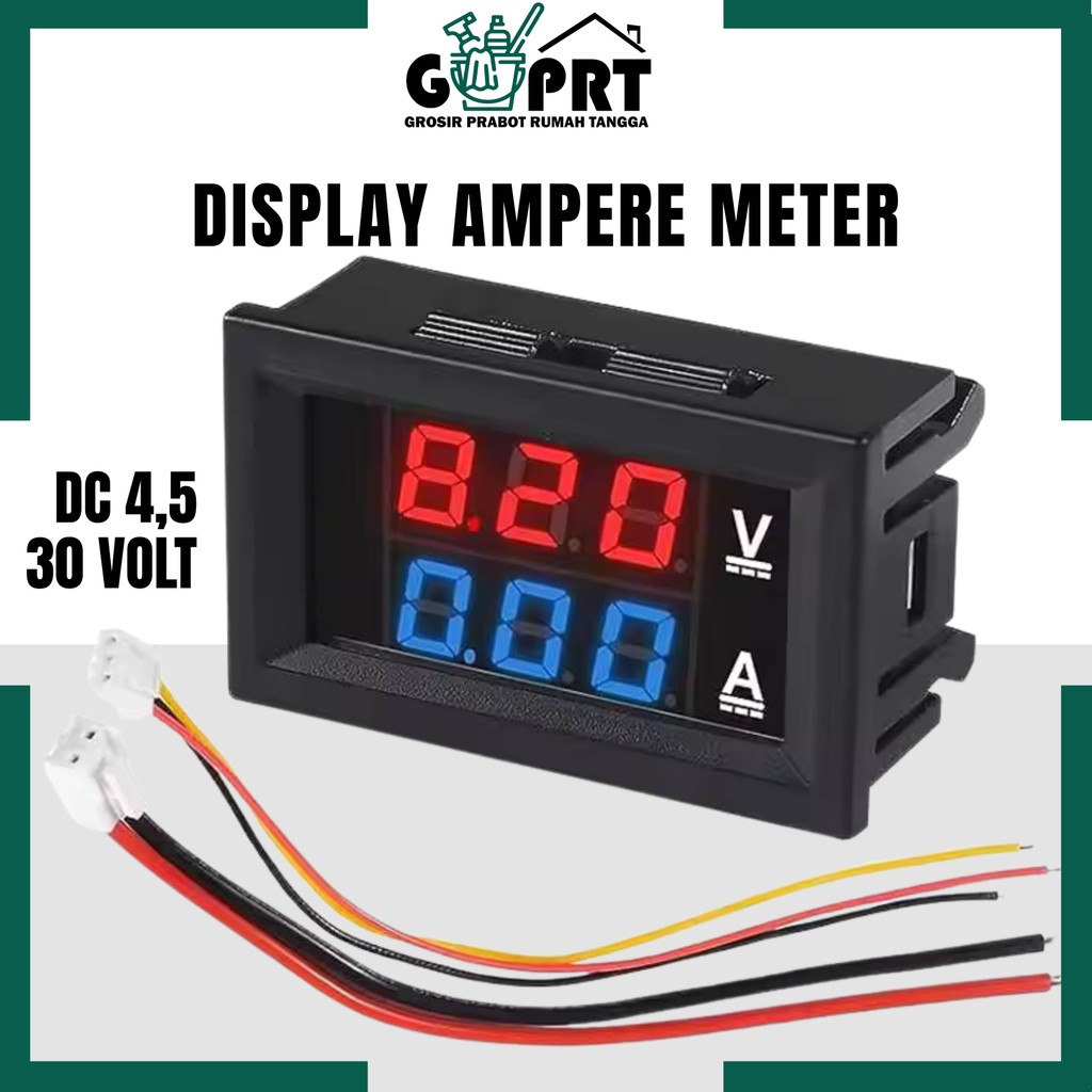 Jual Combo Amperemeter & Voltmeter Digital Dualmeter 0-1000VDC 10A Alat Pengukur Tegangan Arus 0 ...