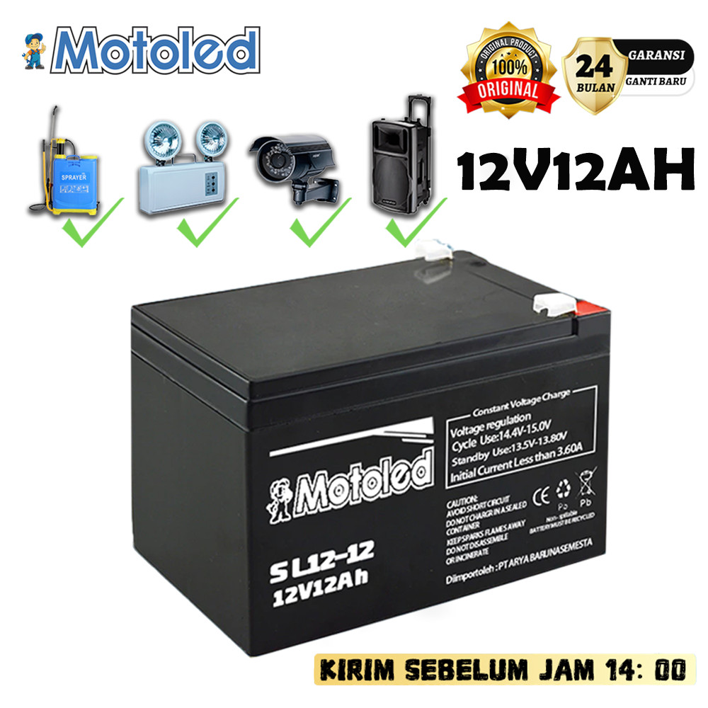 Jual 【MOTOLED】Aki Sepeda Listrik 12v 12ah Aki Tangki Semprot Aki Kering 12V12AH Garansi/Aki ...