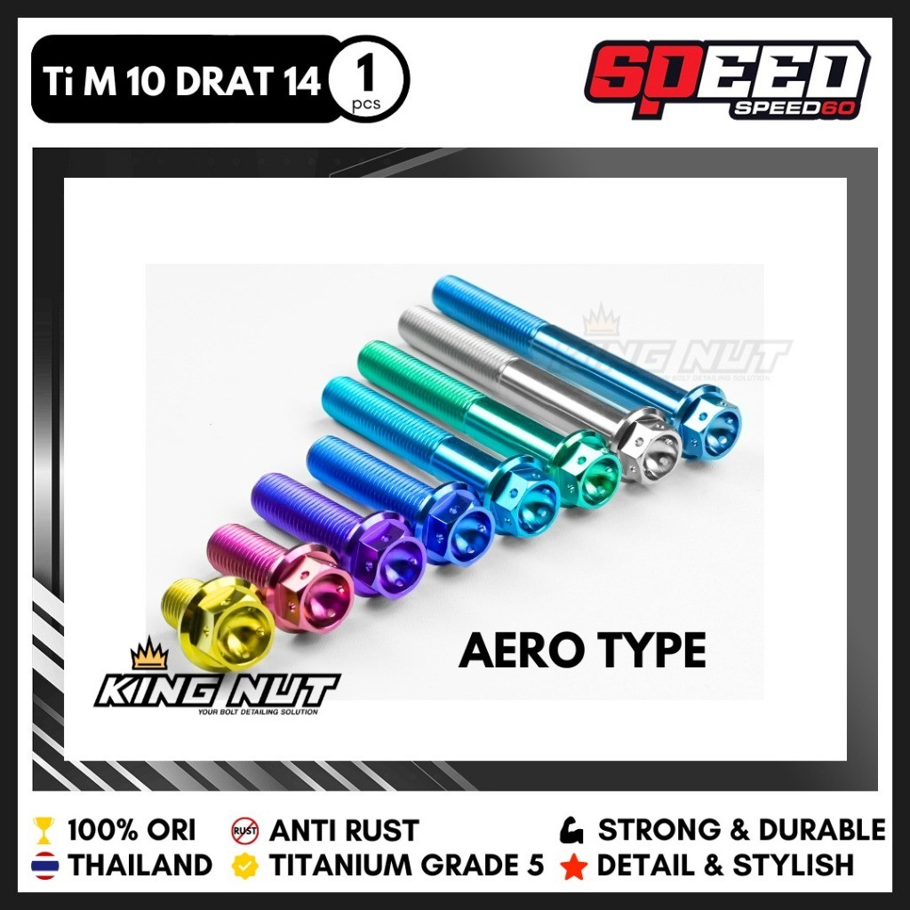Jual Baut M 10 x 10 Drat 14 x 10 Aero Type Baut Titanium Grade 5 ...