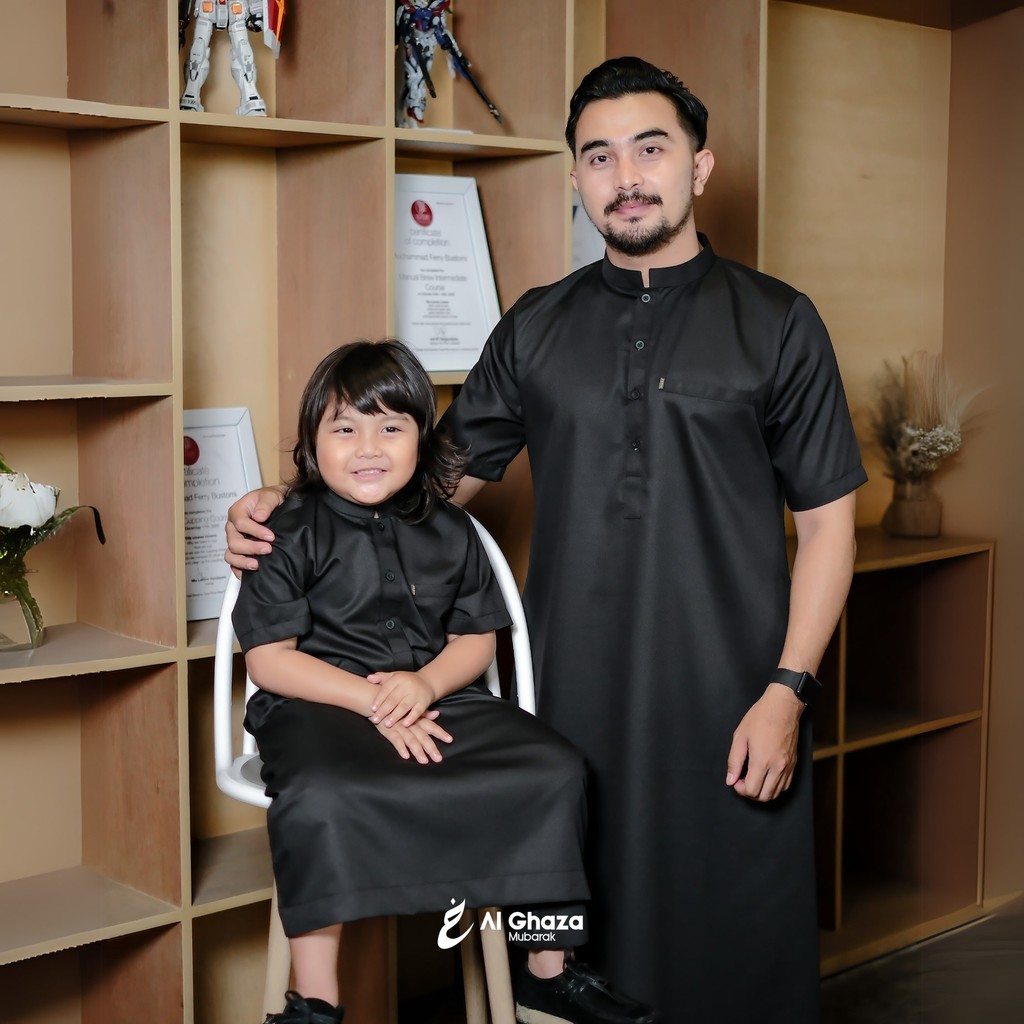 Jual Alghaza Mubarak | Jubah Slim fit Dewasa Anak Cowok Lengan Pendek ...