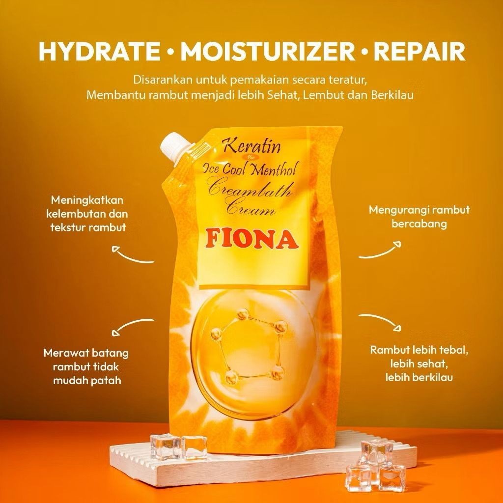 Jual Perawatan Rambut Fiona Creambath Keratin Ice Cool Menthol 1Liter ...