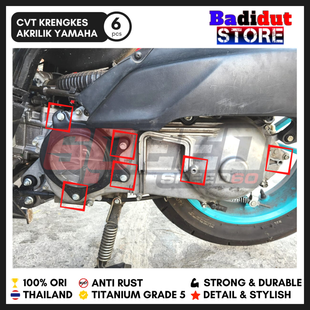 Jual Baut Titanium CVT Krengkes Akrilik Yamaha Nmax AEROX Grade 5 King ...