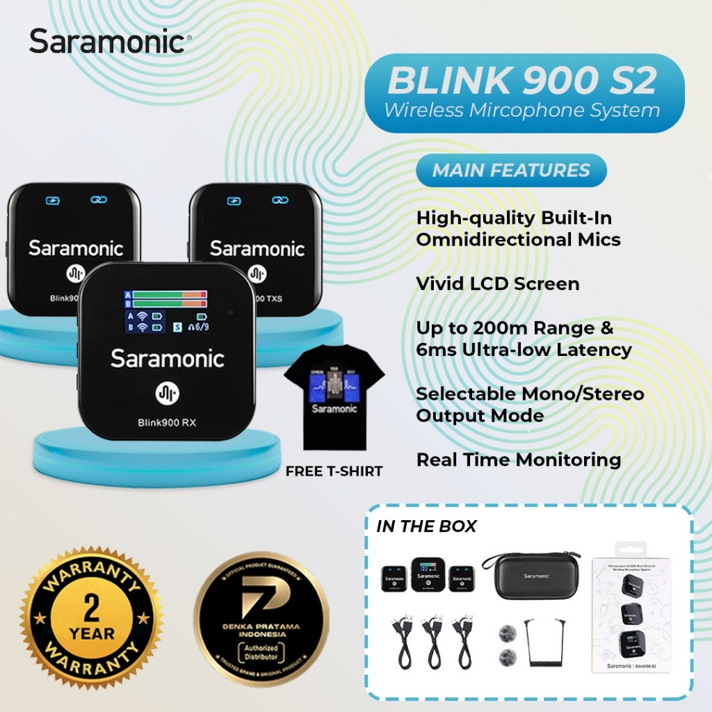 Jual Saramonic Blink 900 S2 Ultracompact Dual-Channel Wireless ...
