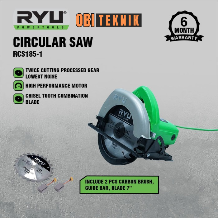 Jual RYU Circular Saw RCS185-1 - Mesin Potong Kayu Ringan & Ergonomis ...