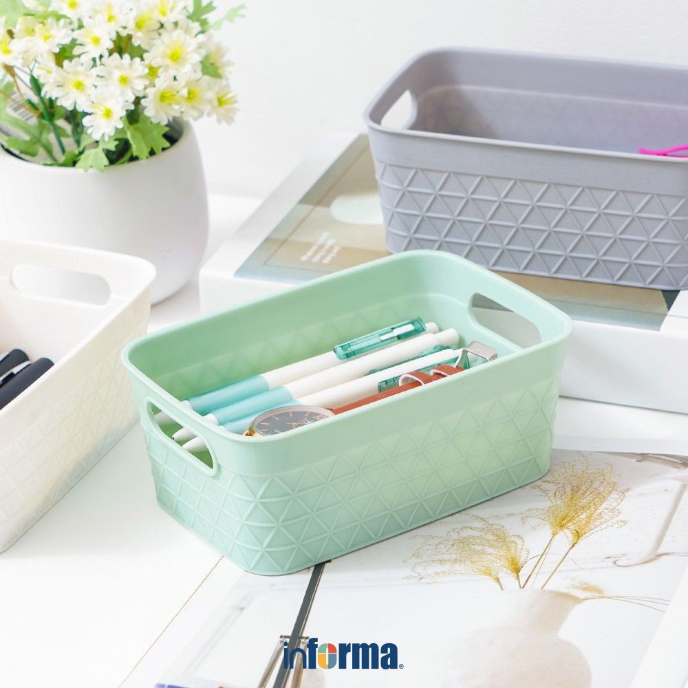 Jual Informa 16.5X10.8X6.5 cm Keranjang Serbaguna Waffle - Hijau ...