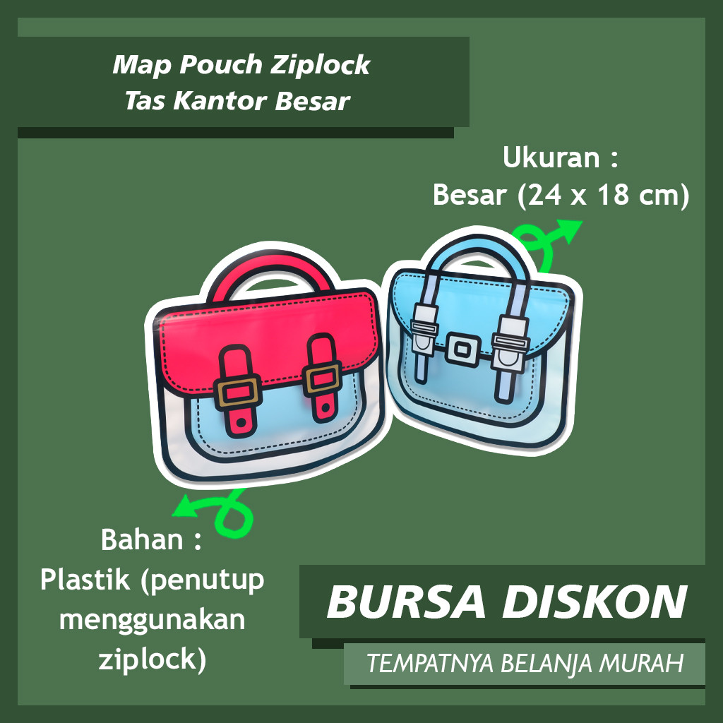 Jual Map Pouch Ziplock Tas Kantor Besar 24 x 18 Tempat Parcel Makanan ...