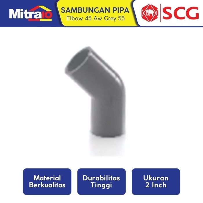 Jual Scg Elbow Sambungan Pipa Pvc 45 Derajat Aw Grey 55 2 Inch | Shopee Indonesia