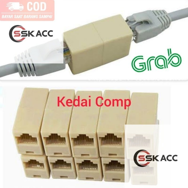 Jual Barel rj45 Sambungan Kabel Lan / Perpanjangan Lan / Konektor LAN ...