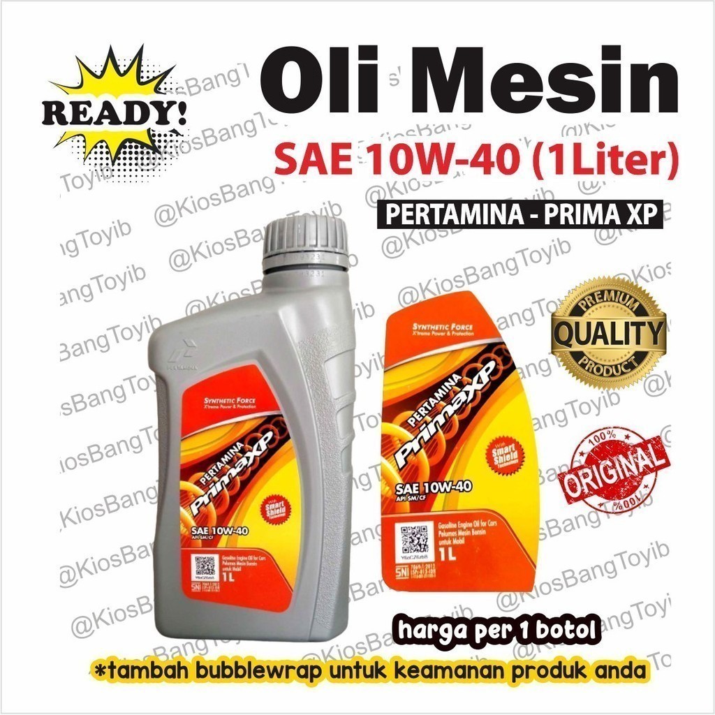 Jual Oli Mesin Pertamina PRIMA XP SAE 10W-40 ORIGINAL (1Liter) | Shopee ...