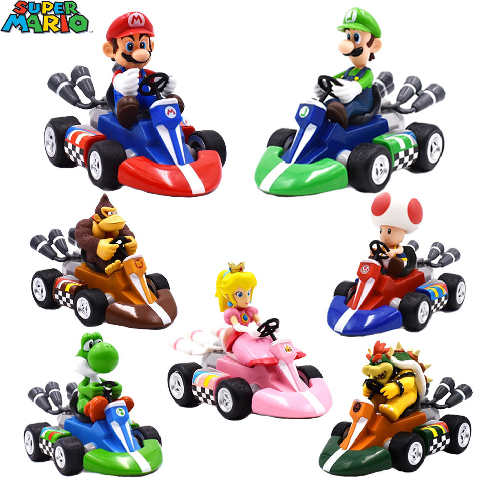 Jual Super Mario Pull Back Car Green Yoshi Donkey Kong Bowser Luigi ...
